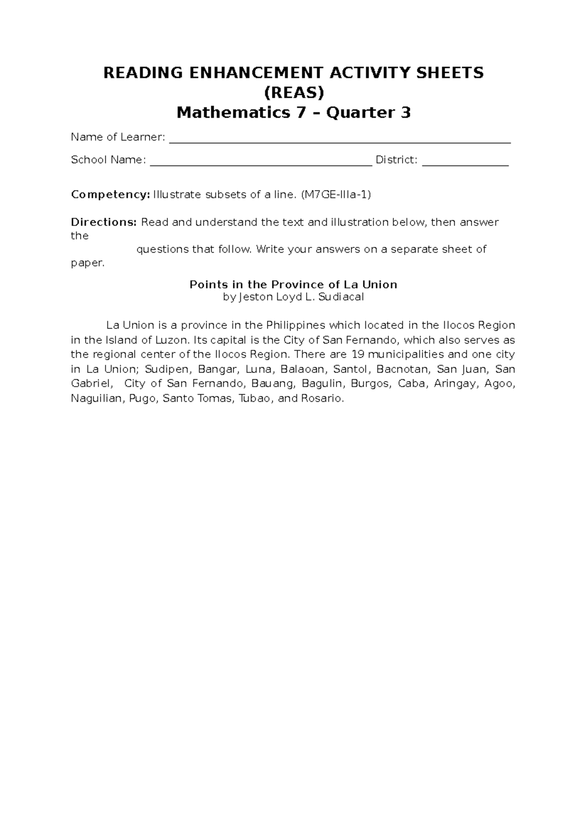 REAS for Demo - The uploaded documents are use in teaching and learning ...