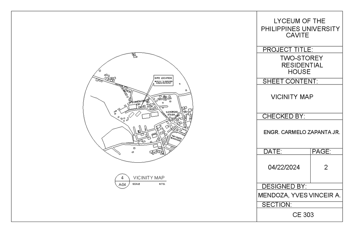 Vicinity MAP Mendoza - CAD MAP - QUINTANA EXECUTIVE HOMES GOVERNORS ...