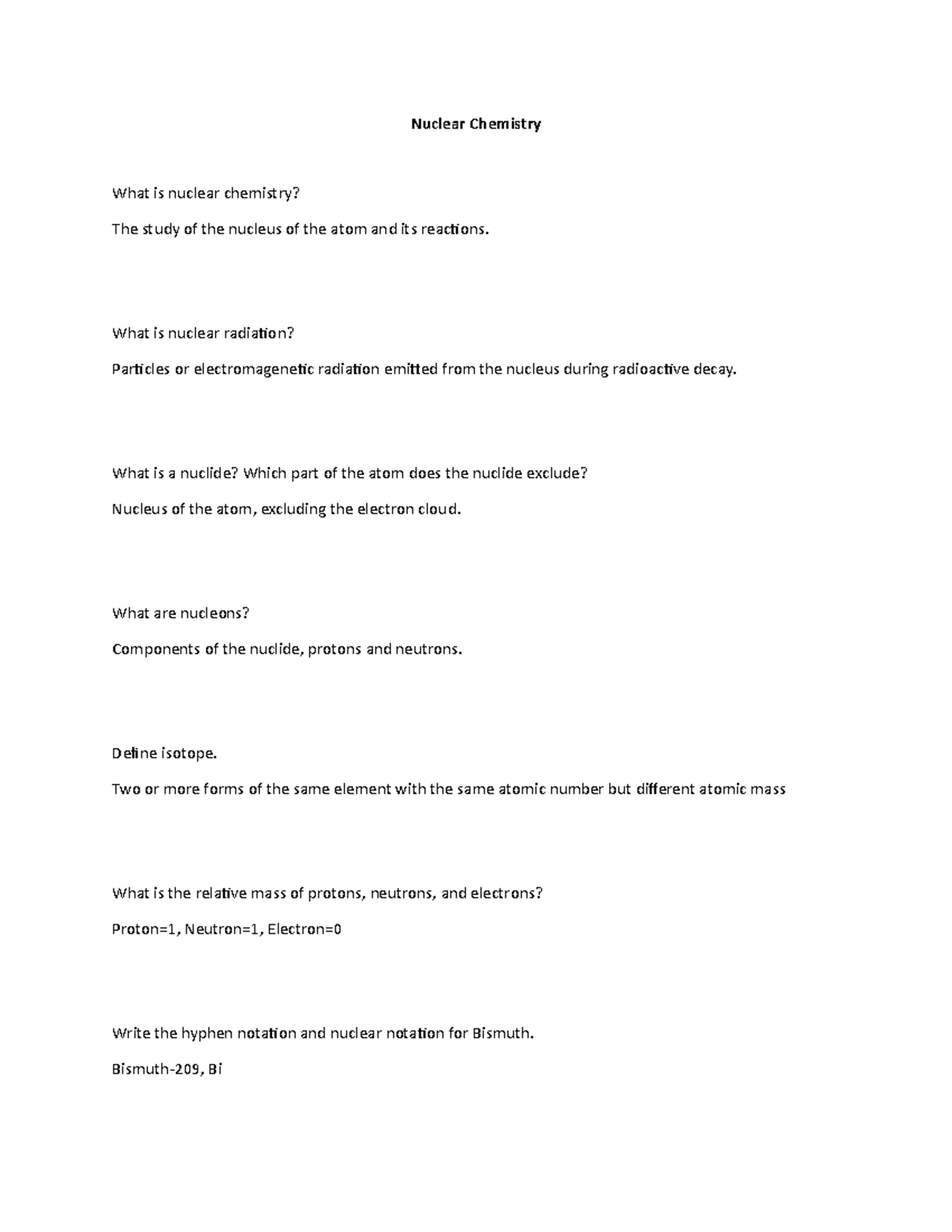 Nuclear Chemistry - reviewer - Nuclear Chemistry What is nuclear ...