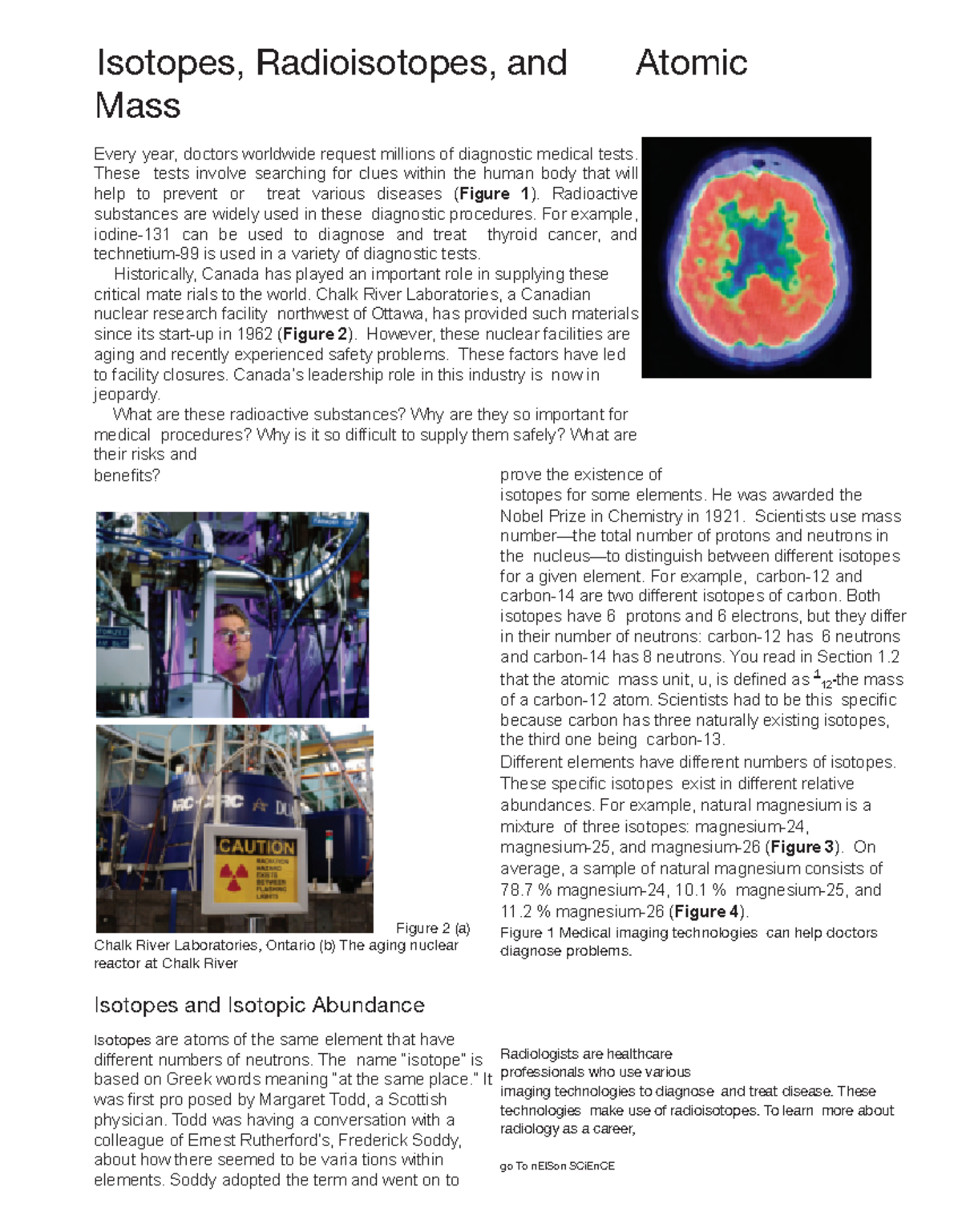 Chem11 1 - pages about isotopes - Isotopes, Radioisotopes, and 1 Atomic ...