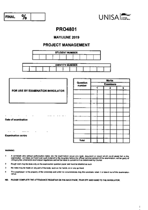 3-5 Project Management for Engineering Business and Te - PRO4801 ...