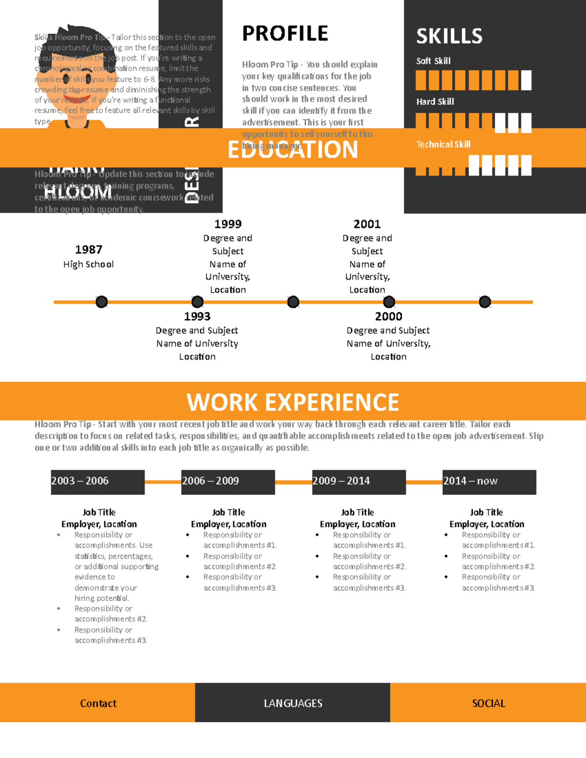 Resume- 001 - DESIGNER HARRY HLOOM Skills Hloom Pro Tip - Tailor this ...