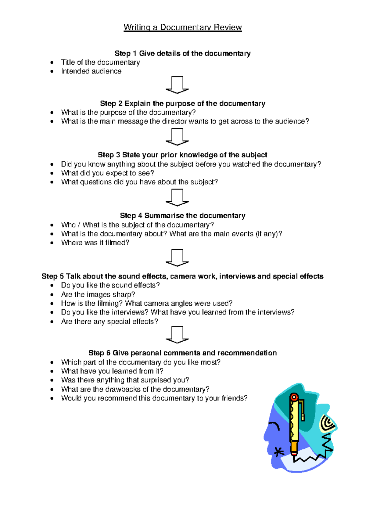 Documentary review guide - Writing a Documentary Review Step 1 Give ...