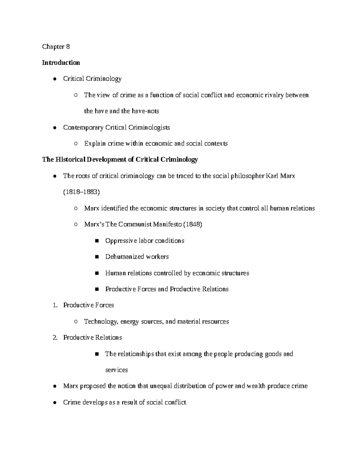 Chapter 8 Social COnflict, Critical Criminology, and Restorative ...