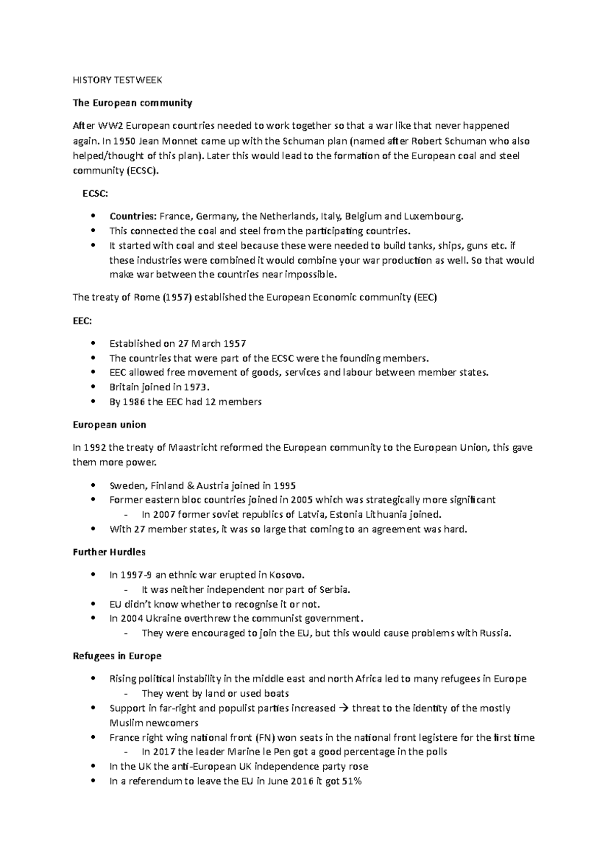 History summary after ww2 (EU and Israel) + civil rights and apartheid ...