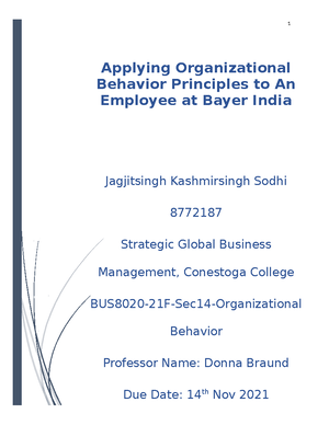 Interview Assignment - Interview Assignment Organizational Behaviour ...