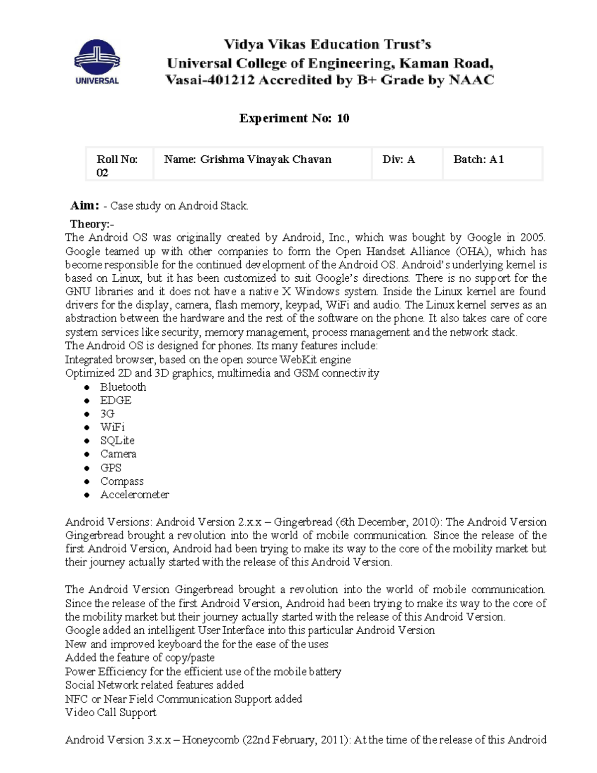 A 02 DC exp10 - Experiment No: 10 Roll No: 02 Name: Grishma Vinayak Chavan Div: A Batch: A 1 Aim ...