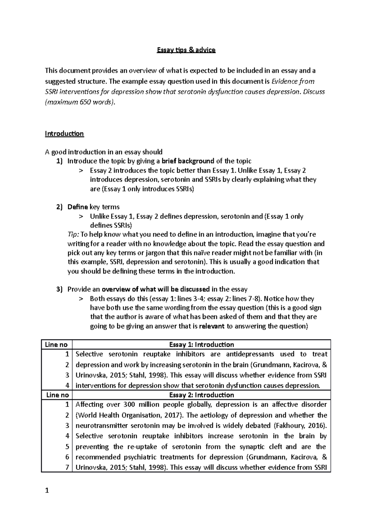 Essay tips and advice with examples - Essay tips & advice This document ...