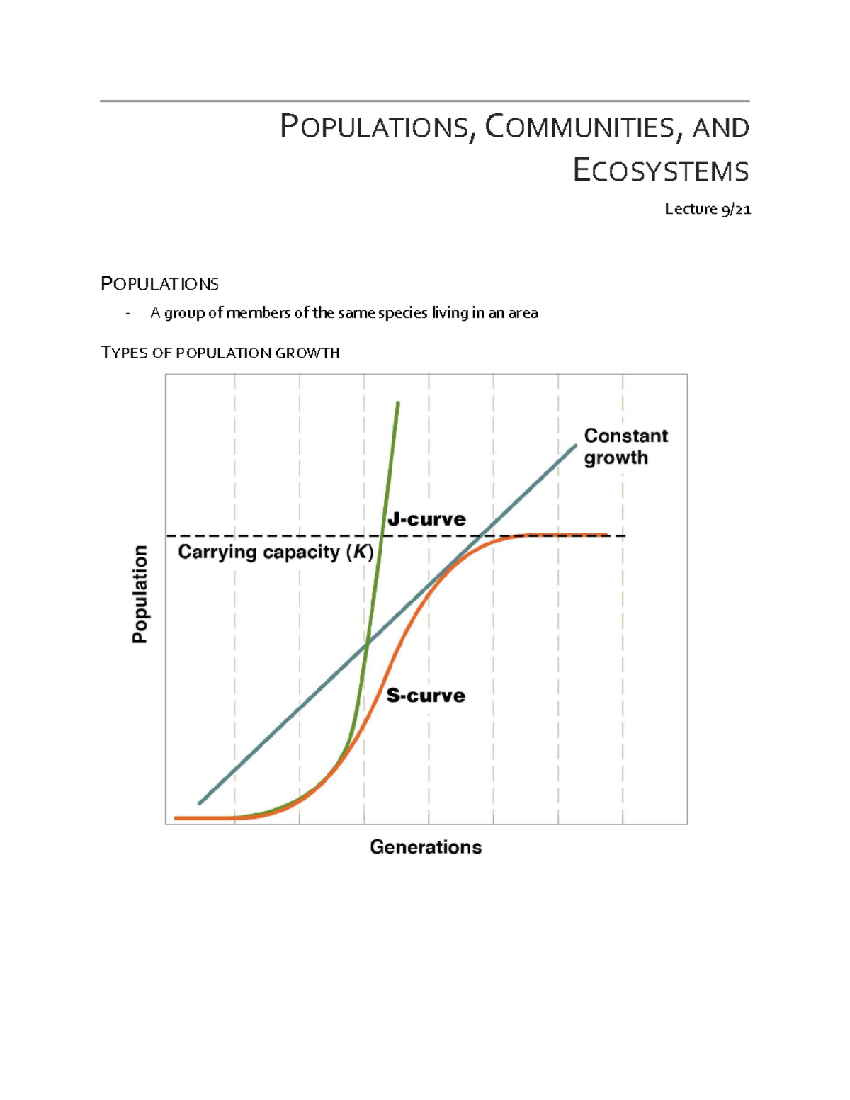 Populations, Communities, and Ecosystems - POPULATIONS, COMMUNITIES ...