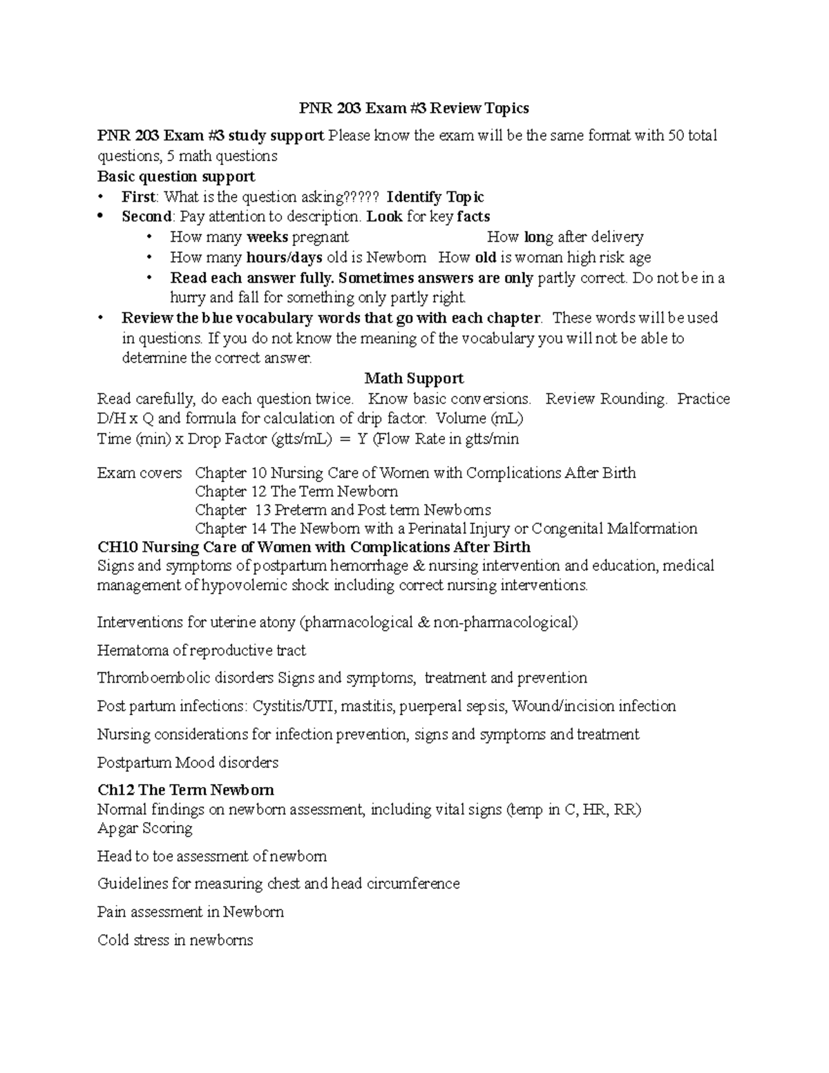 PNR 203 Exam 3 Study topics - PNR 203 Exam #3 Review Topics PNR 203 ...