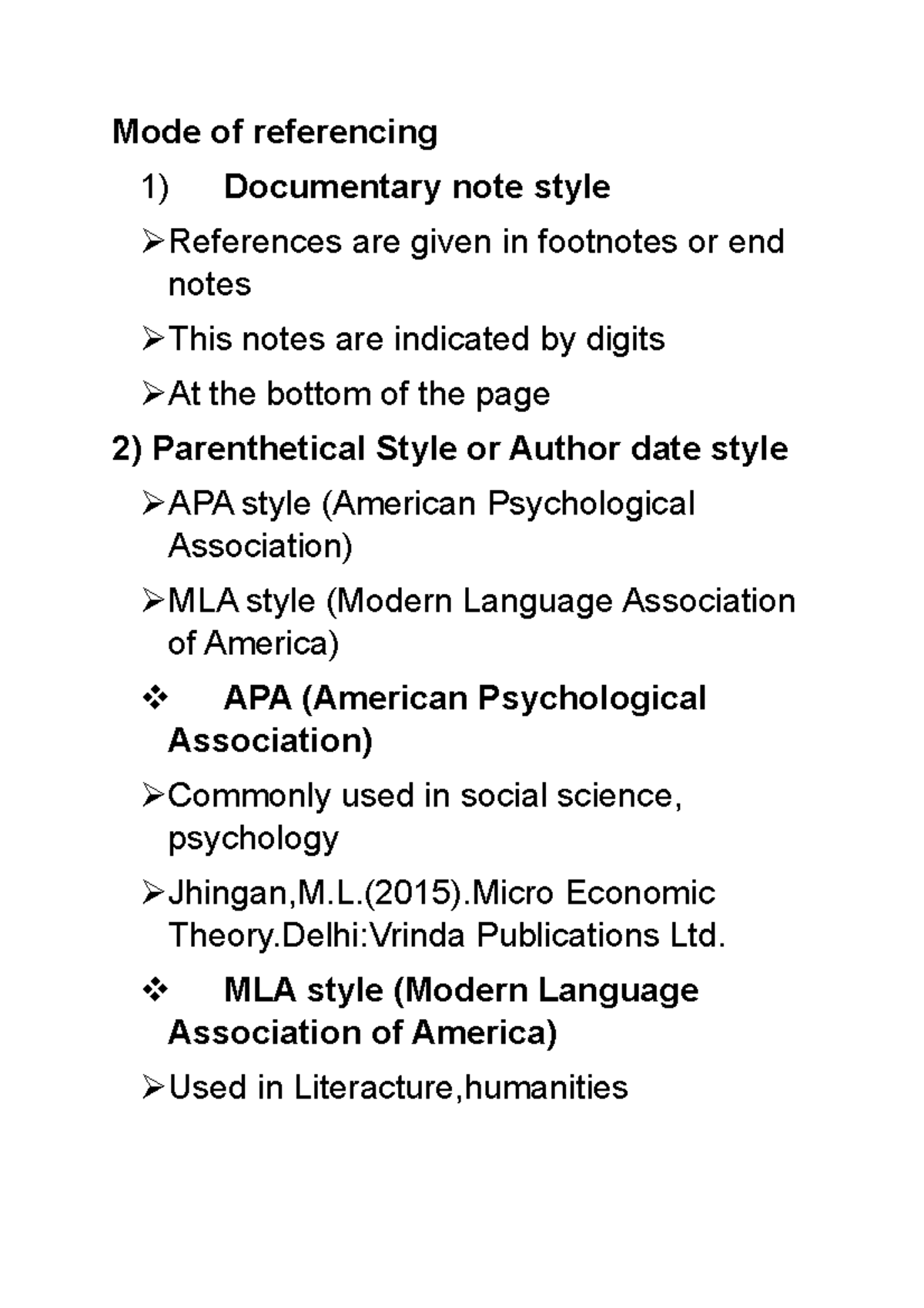 Mode of referencing - Kannur University BA economics Syllabus Included ...