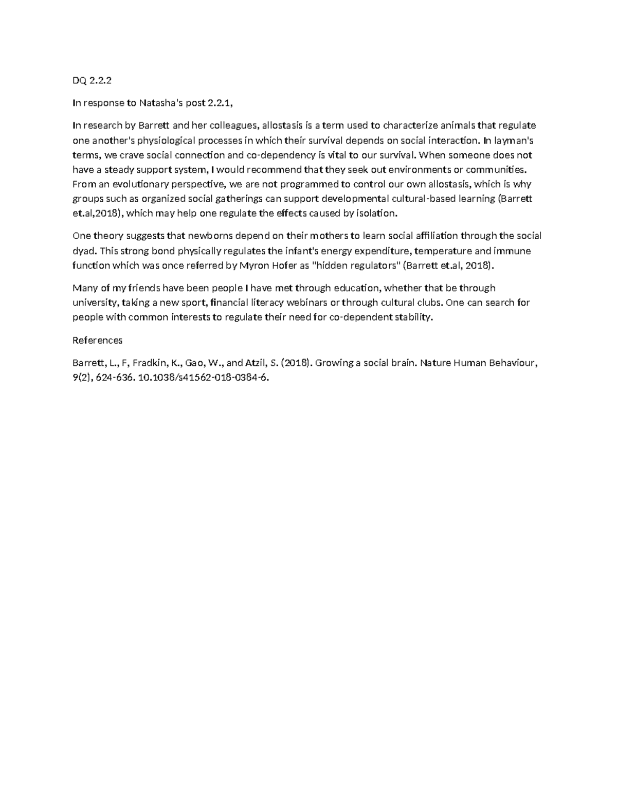 DQ 2.2.2 Research - DQ 2. In response to Natasha's post 2.2, In ...