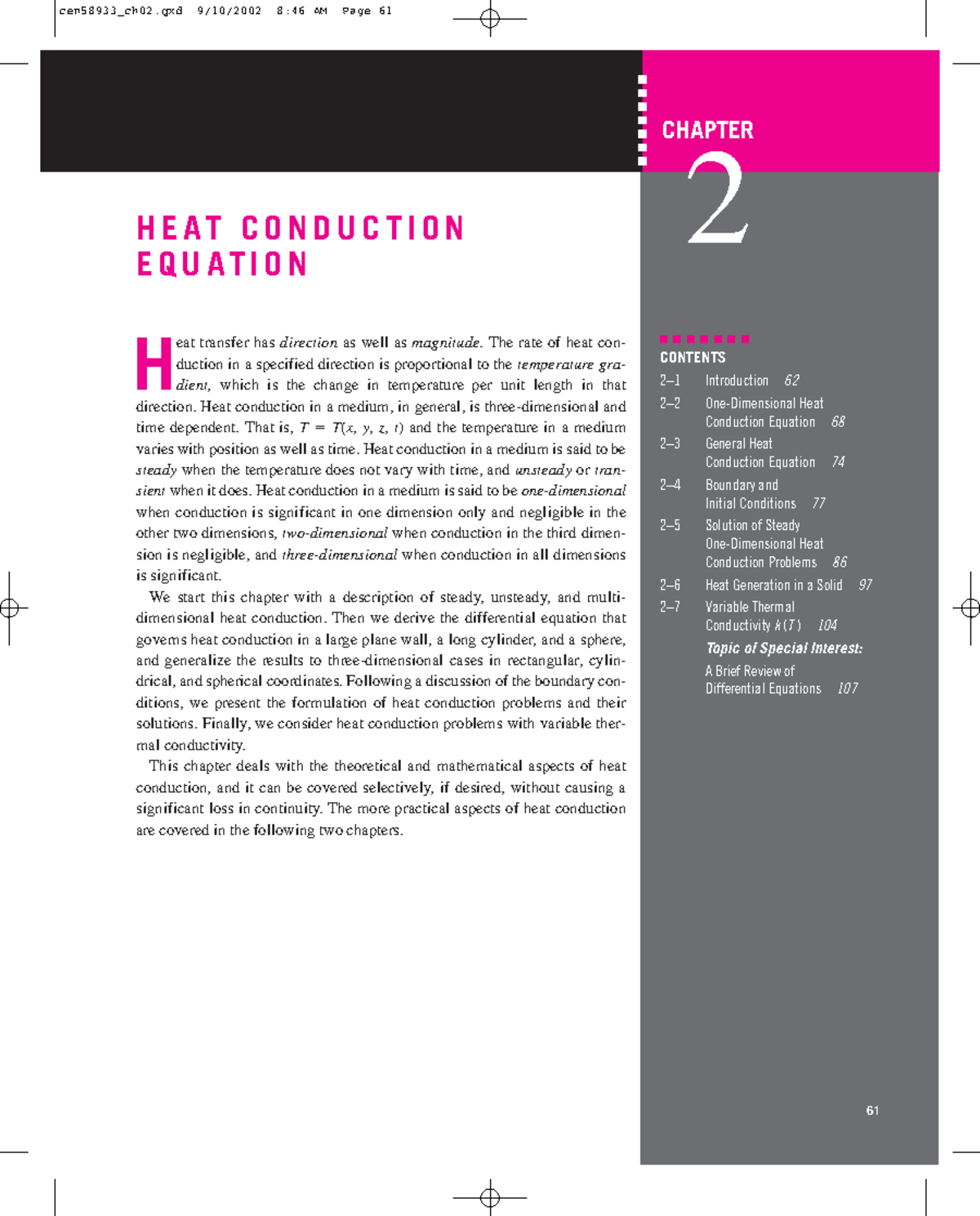 02-Chapter Two - Heat Conduction Equation - HEAT CONDUCTION EQUATION H ...