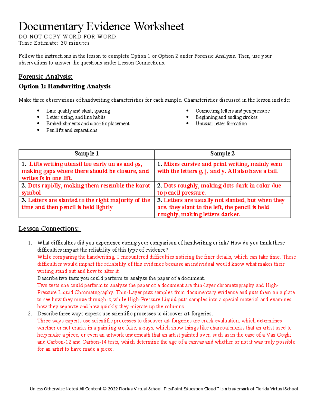 01.04 Documentary Evidence (FLVS Forensic Science) - Documentary ...