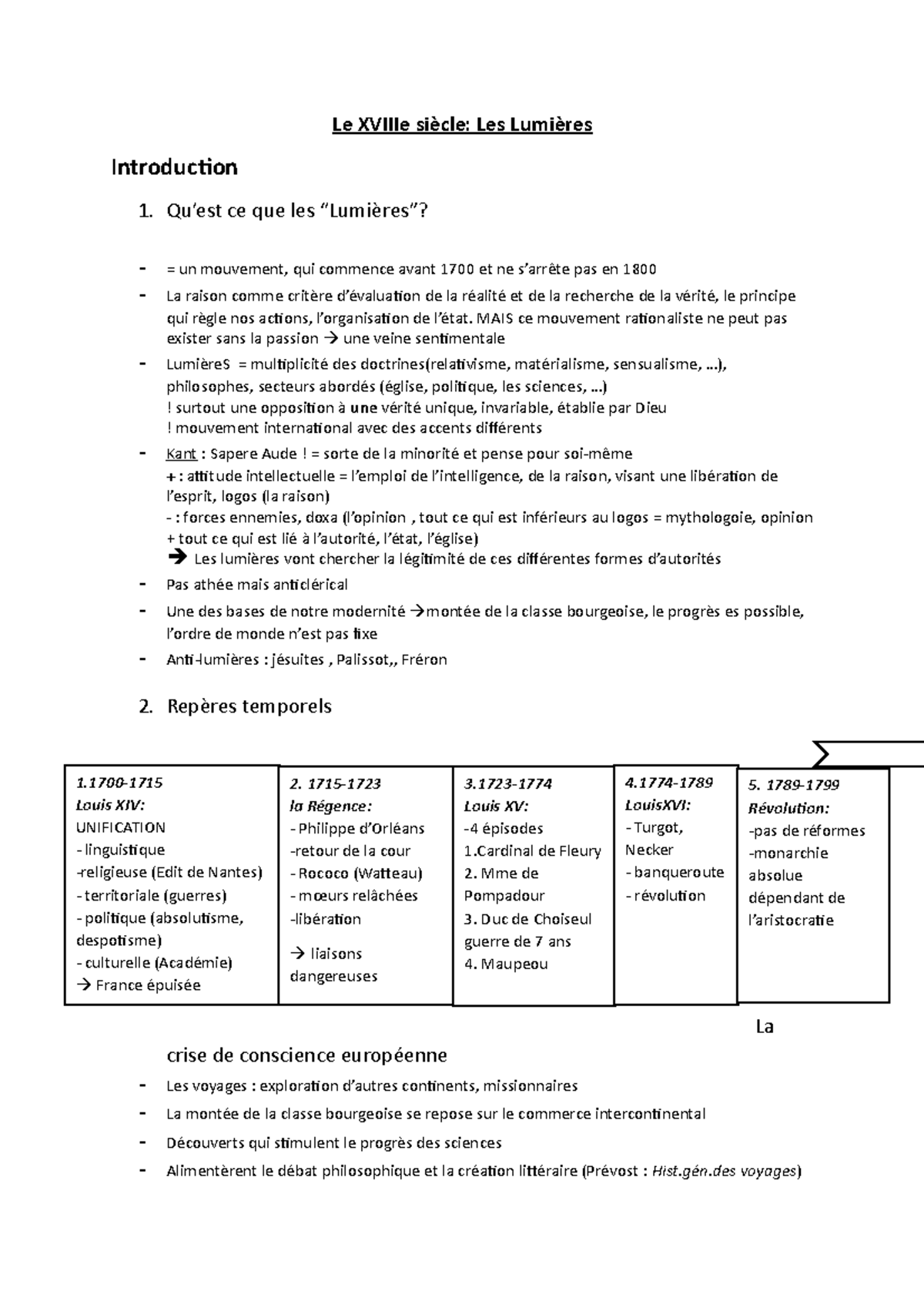 Franse literatuur deel 2 - Le XVIIIe siècle: Les Lumières Introducion 1 ...