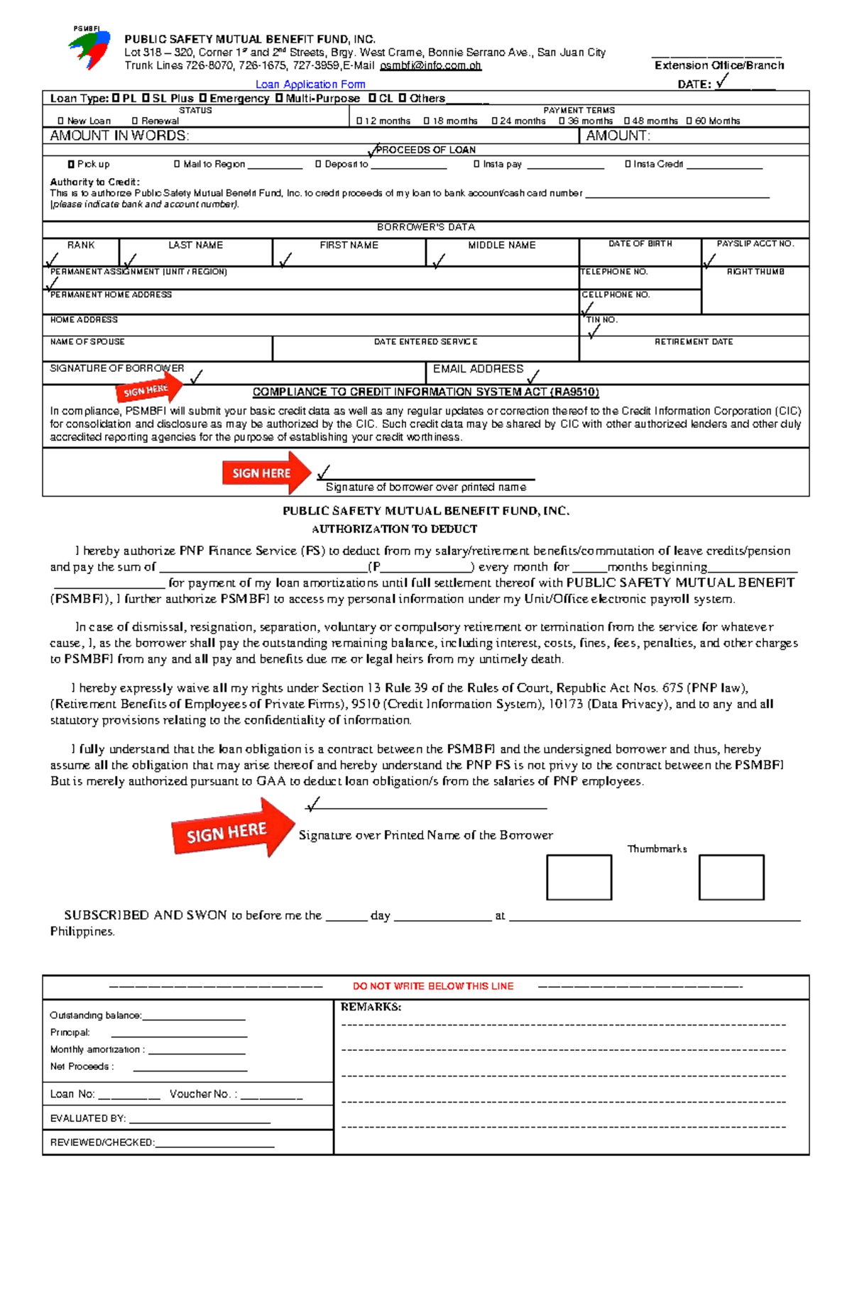 PNP NUP Loan Application ATD PN - PUBLIC SAFETY MUTUAL BENEFIT FUND ...