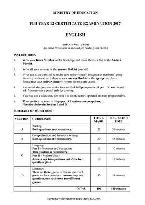 Y12 English QP - Past YEAR papers - MINISTRY OF EDUCATION, HERITAGE ...