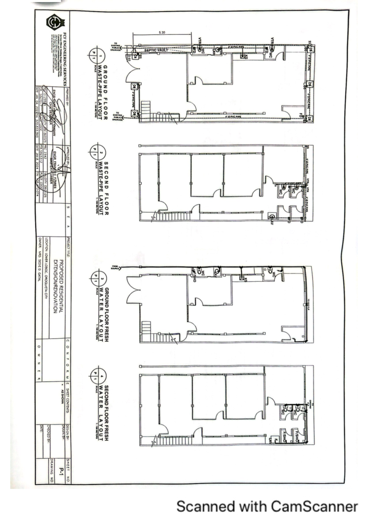 P-Plans - Plumbing BOQ sample plan - CH 5 SEPTIC VAULT "OPVCPIPE ...