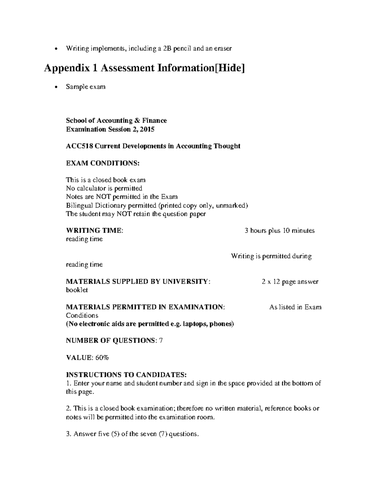 Sample/practice exam 2015, questions and answers - sample paper 1-3 ...