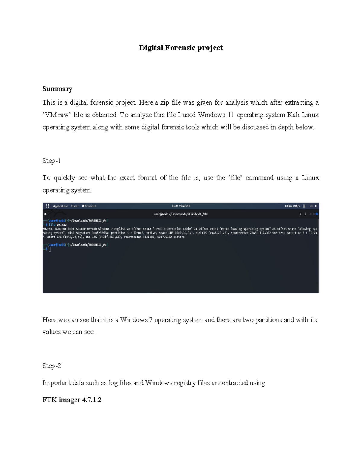Digital Forensic project - Here a zip file was given for analysis which ...