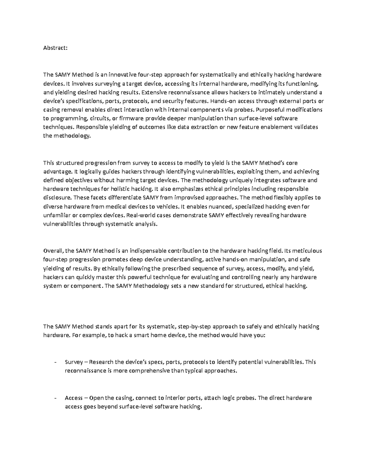 1samy methodology research - Abstract: The SAMY Method is an innovative ...