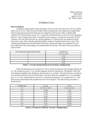 Prelab assignment - An inertial frame of reference is a frame where Newton’s first law of motion ...