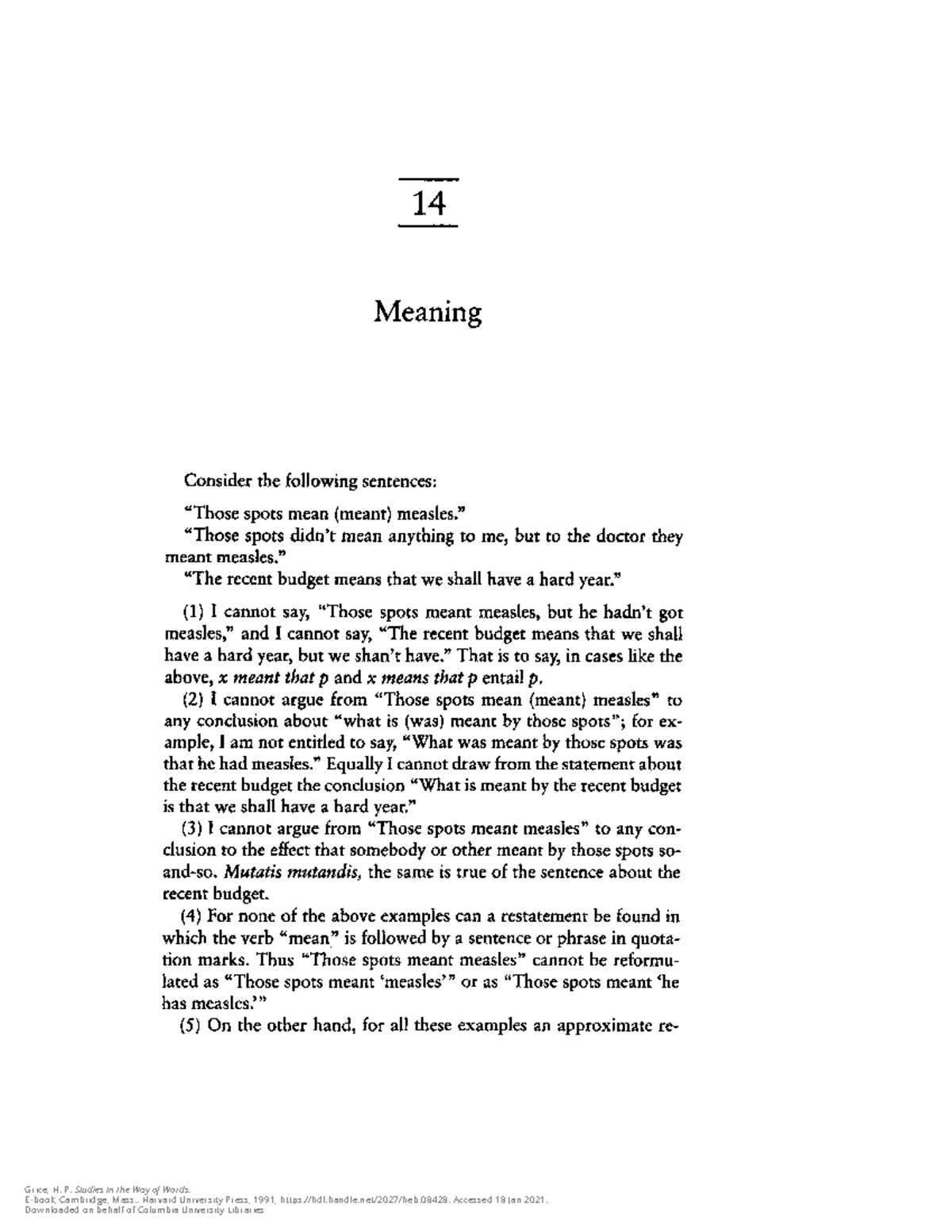 Grice 1957 meaning - Philosophe readings - E-book, Cambridge, Mass ...