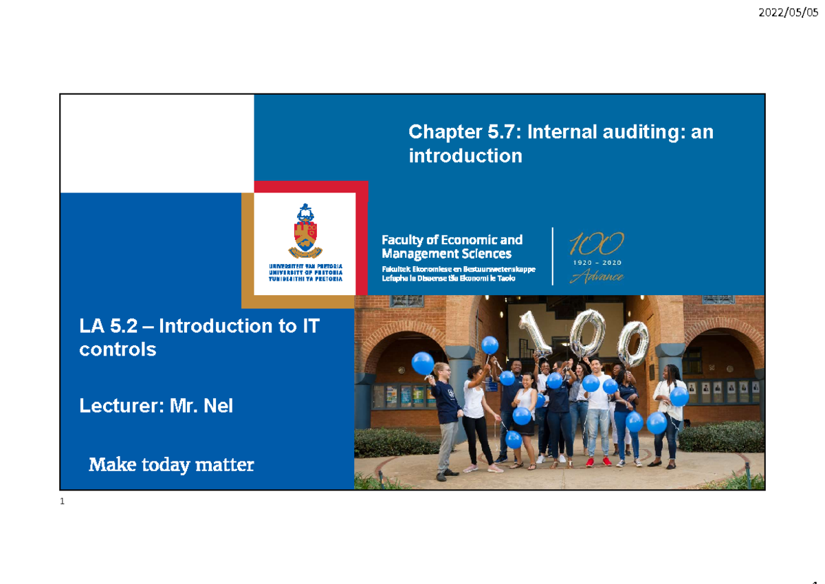 LA 5.2 - Introduction to IT slides (Colour) - Chapter 5: Internal ...