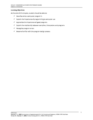 CSC128Topic 1 - INTRODUCTION OF PROGRAMMING - CSC128 – FUNDAMENTALS OF COMPUTER PROBLEM SOLVING ...