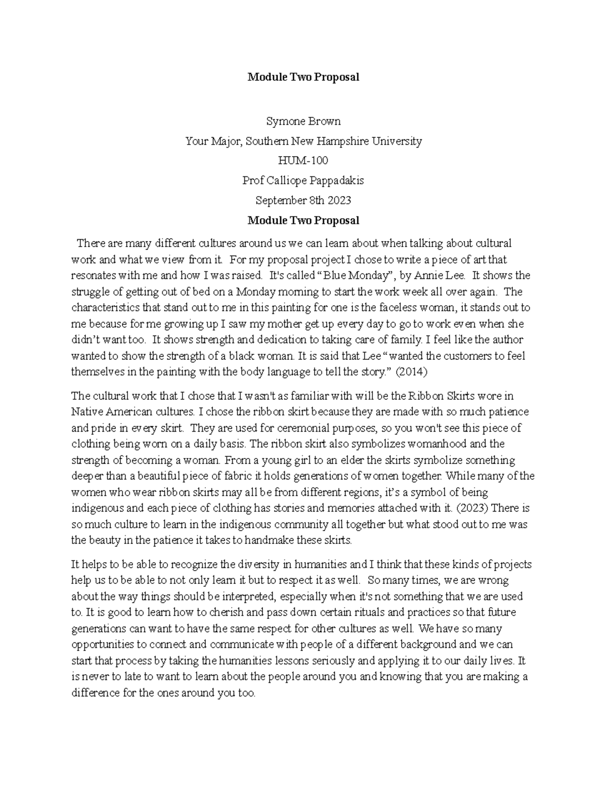 Week 2 project proposal - Module Two Proposal Symone Brown Your Major ...