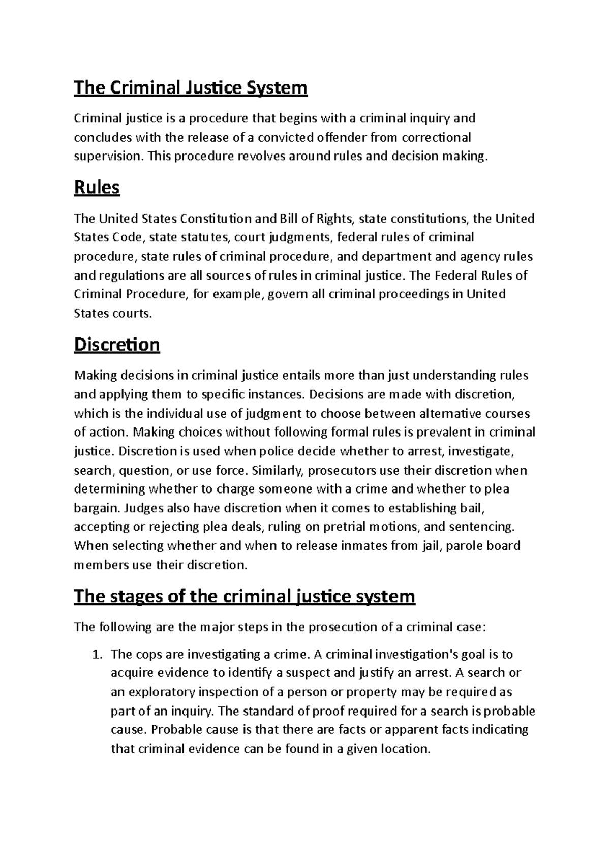 The Criminal Justice System - The Criminal Justice System Criminal ...