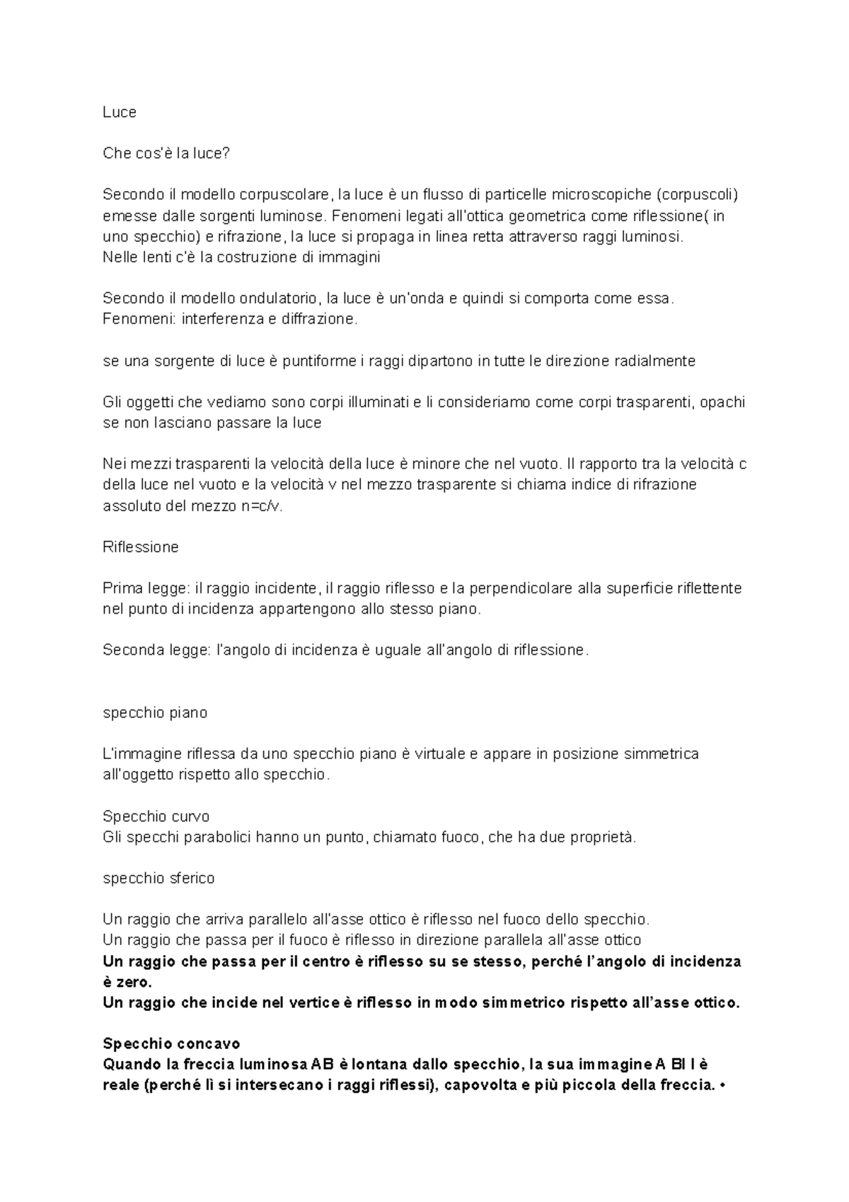 Luce - diffrazione, luce natura duale, lenti ottica geometrica - Luce ...