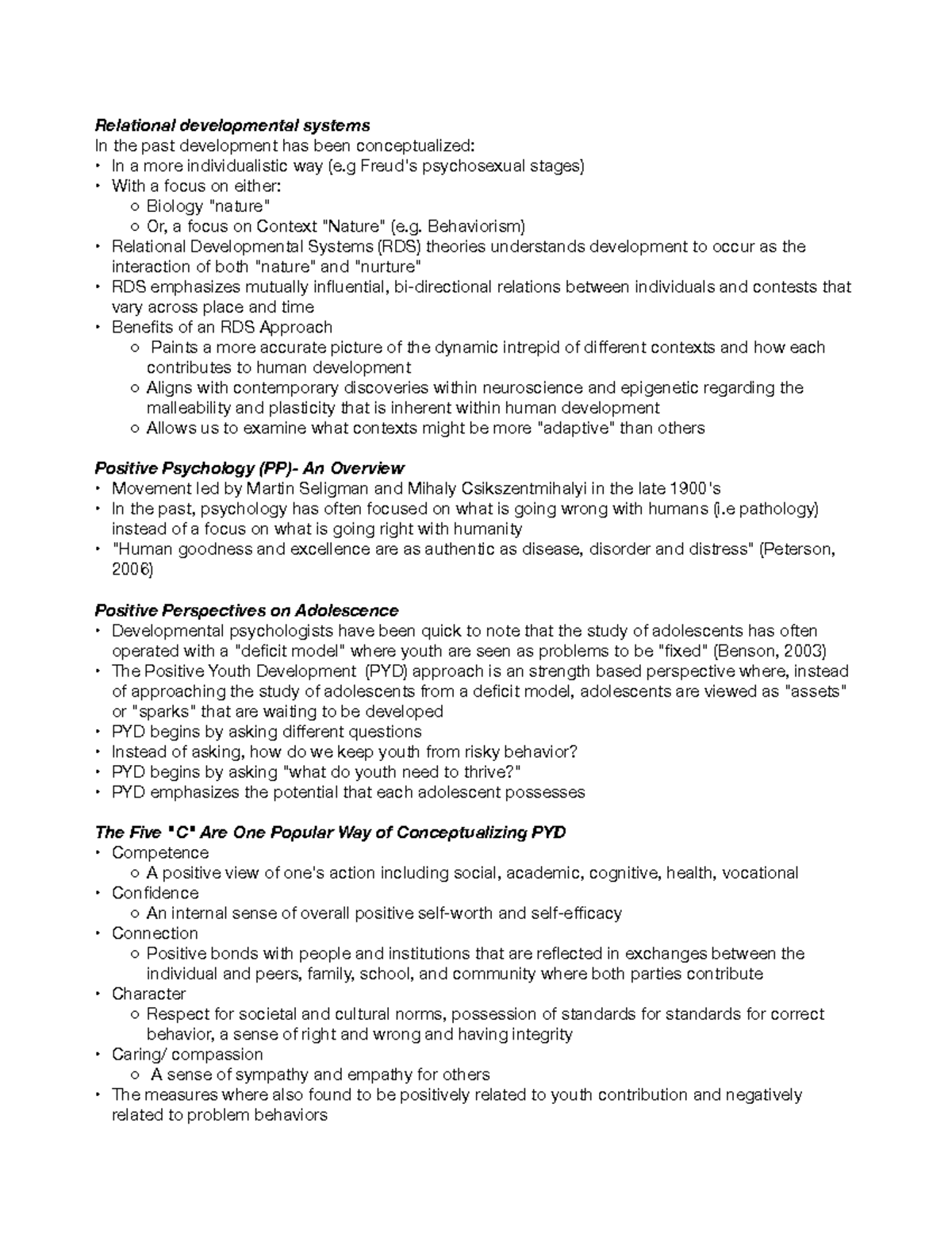 Adolescent Development and Positive Psychology - Relational ...