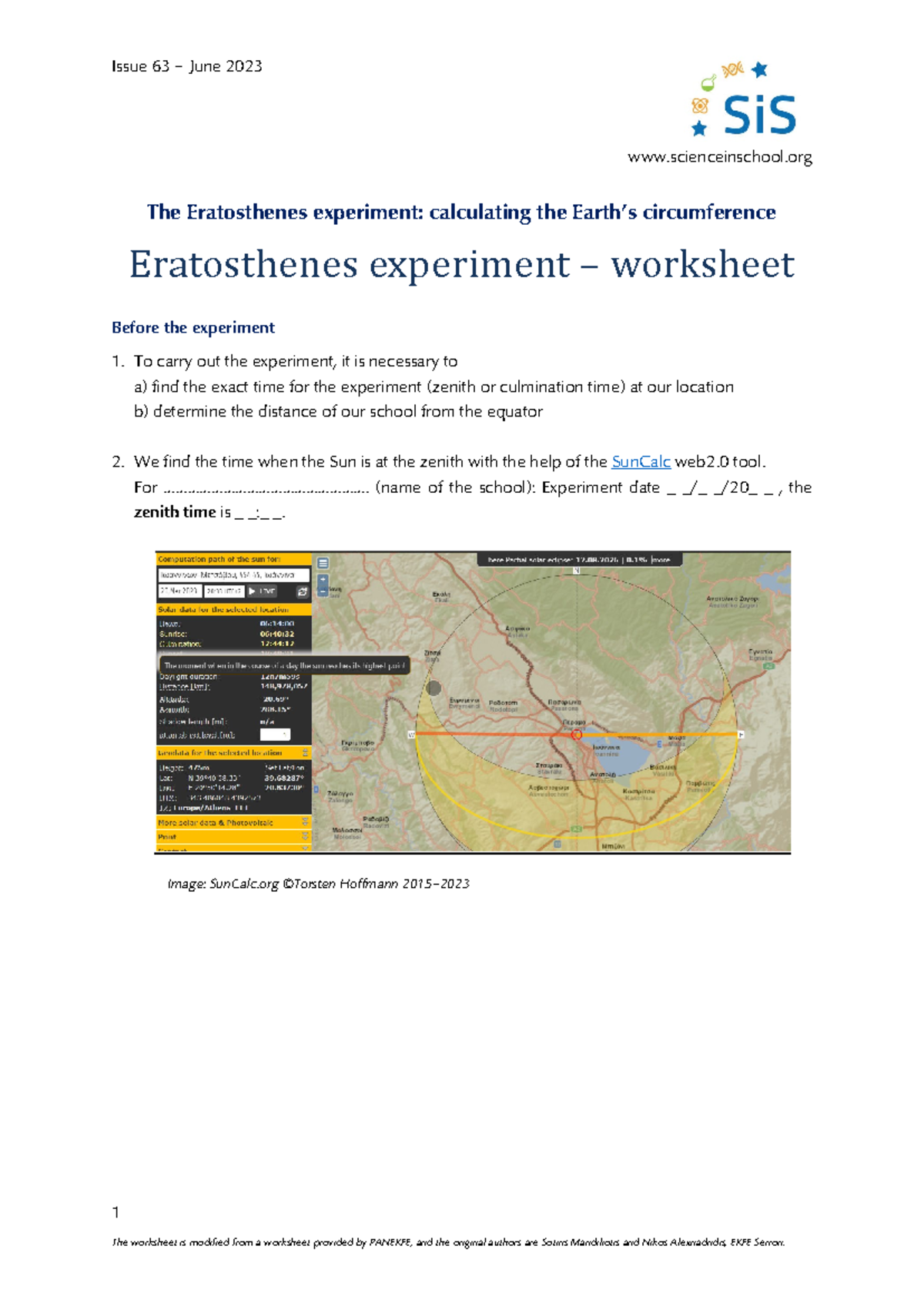 Eratosthenes -Student-worksheet - scienceinschool The Eratosthenes ...