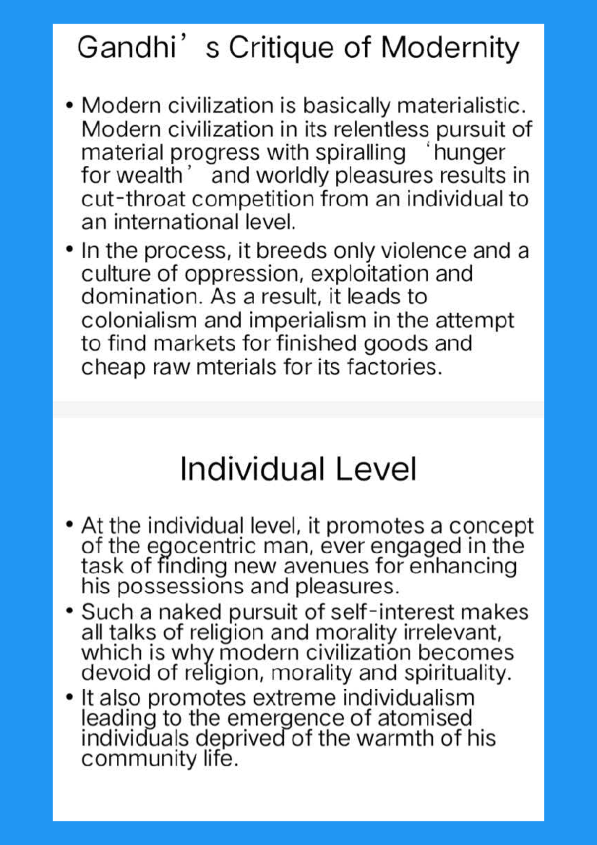 Gandhi's critique of modernity ram pdf-1 - Political SC - Studocu