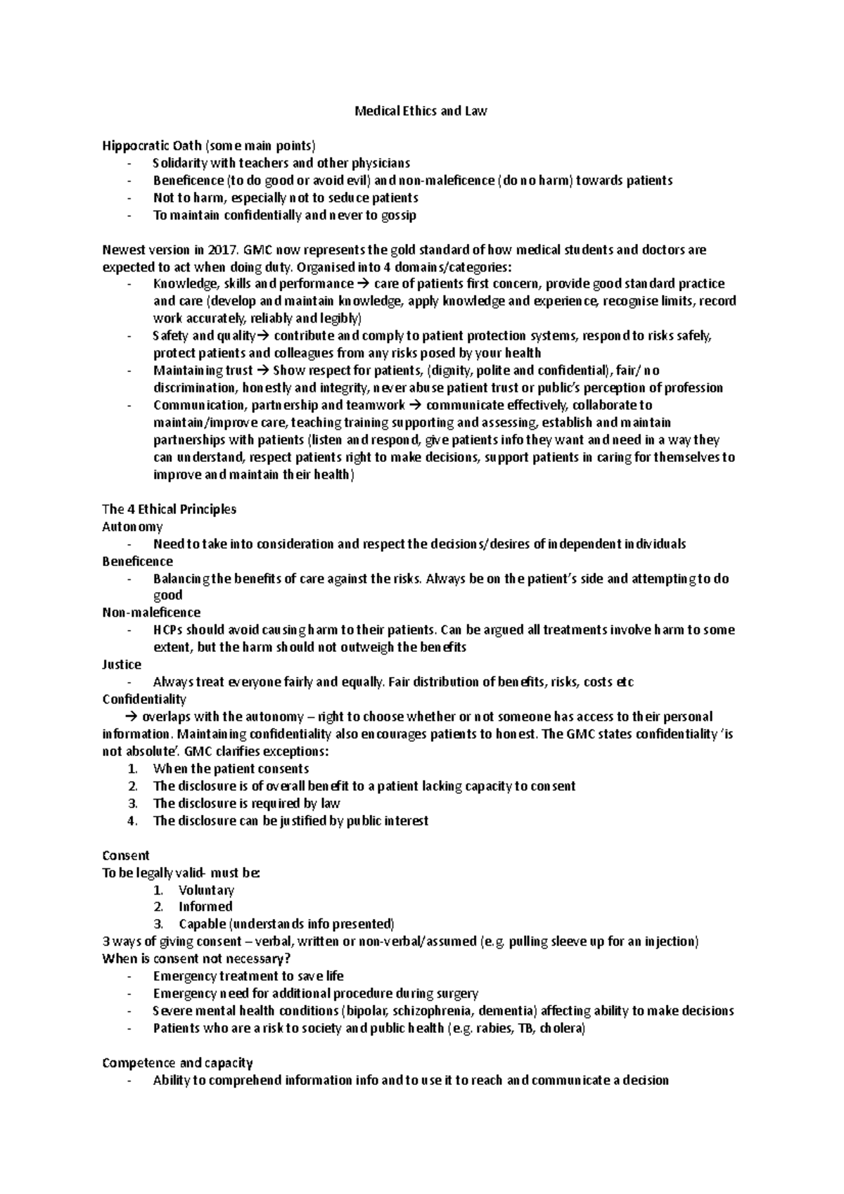 Medical Ethics and Law - Medical Ethics and Law Hippocratic Oath (some ...