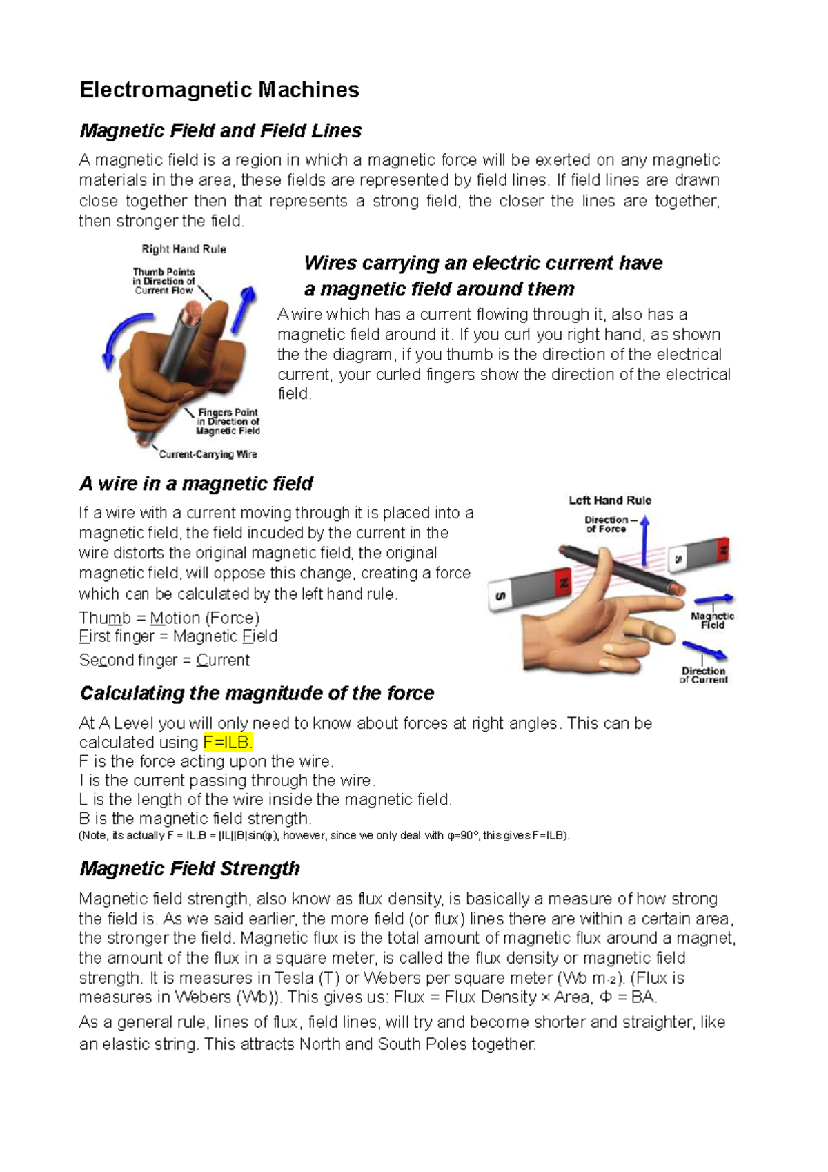 Electromagnetic Machines - Electromagnetic Machines Magnetic Field and ...