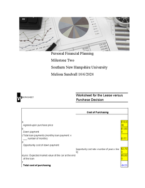 [Solved] 9 WORKSHEET Worksheet for the Lease versus Purchase Decision ...