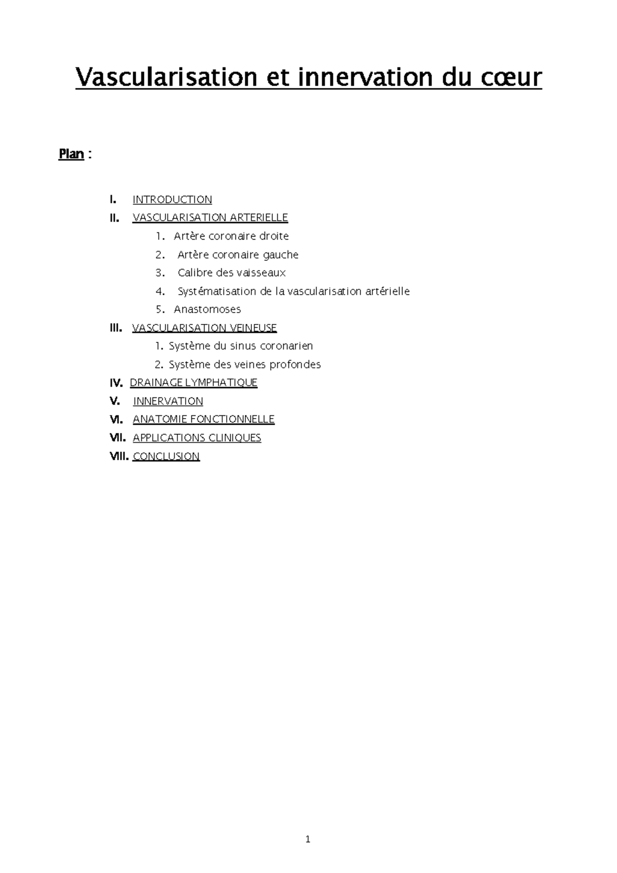 Vascularisation et innervation du cœur - Vascularisation et innervation ...