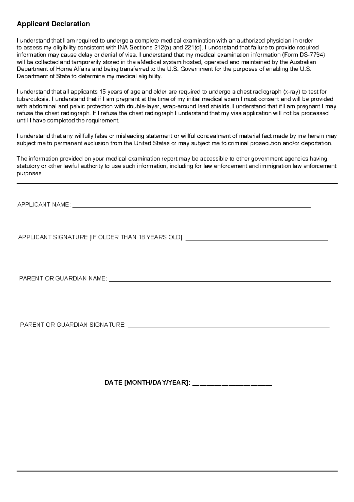 Applicant -Declaration - DATE [MONTH/DAY/YEAR ...