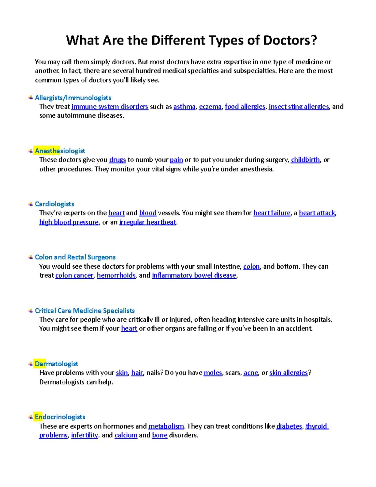 3.- Different Types of Doctors 2021 - What Are the Different Types of ...