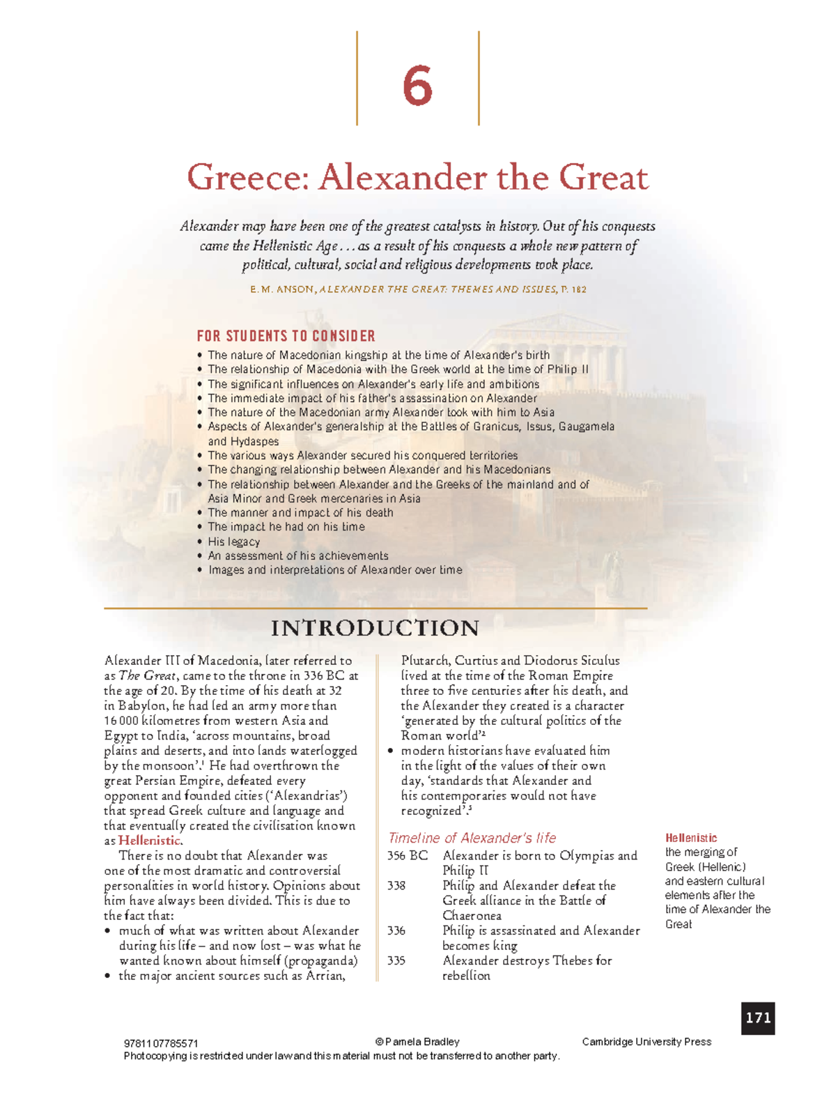 Greece Alexander the Great - 171 6 FOR STUDENTS TO CONSIDER The nature ...
