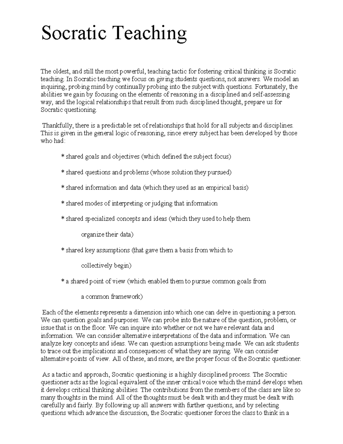 Socratic Teaching method - Seiferth - Socratic Teaching The oldest, and ...