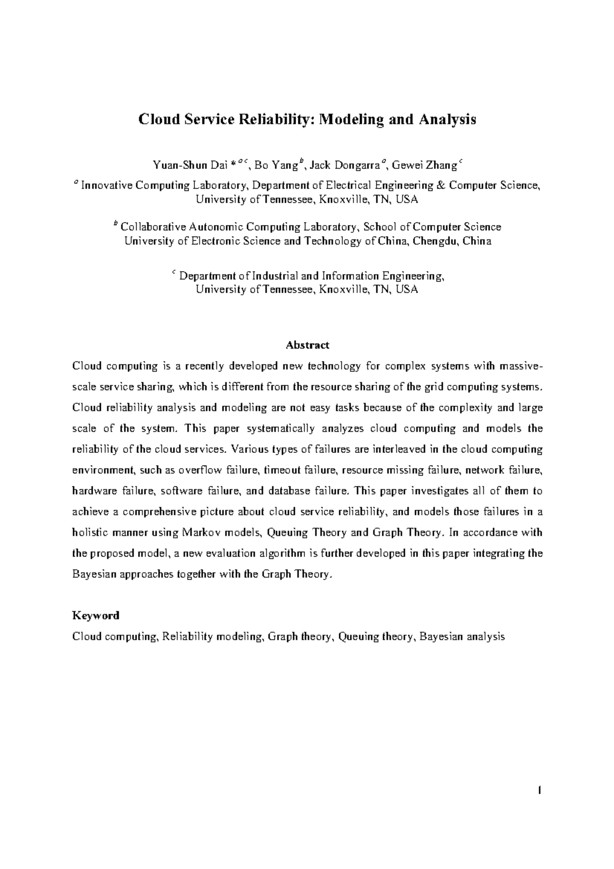Cloud Service Reliability Modelling and Analysis 2 - Cloud Service ...