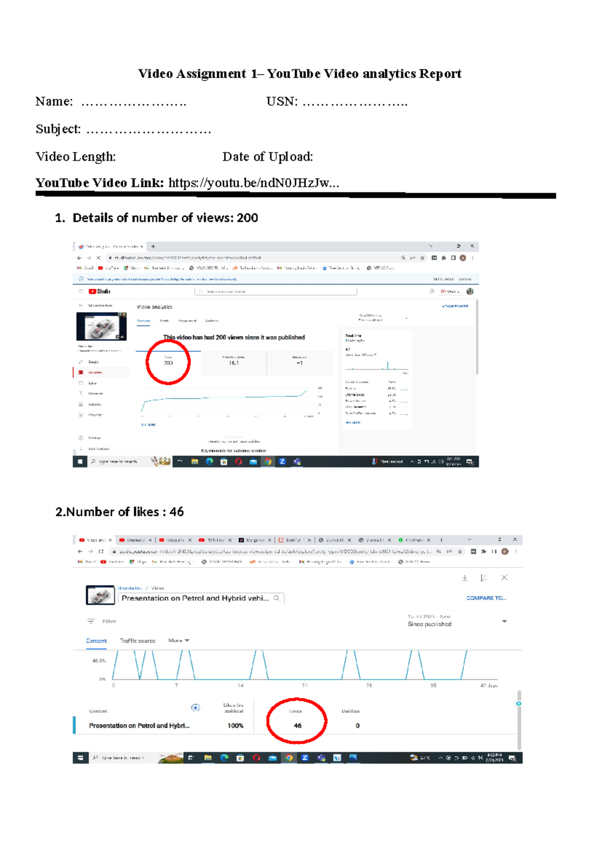 Video assignment report - Template - operating system - Video ...