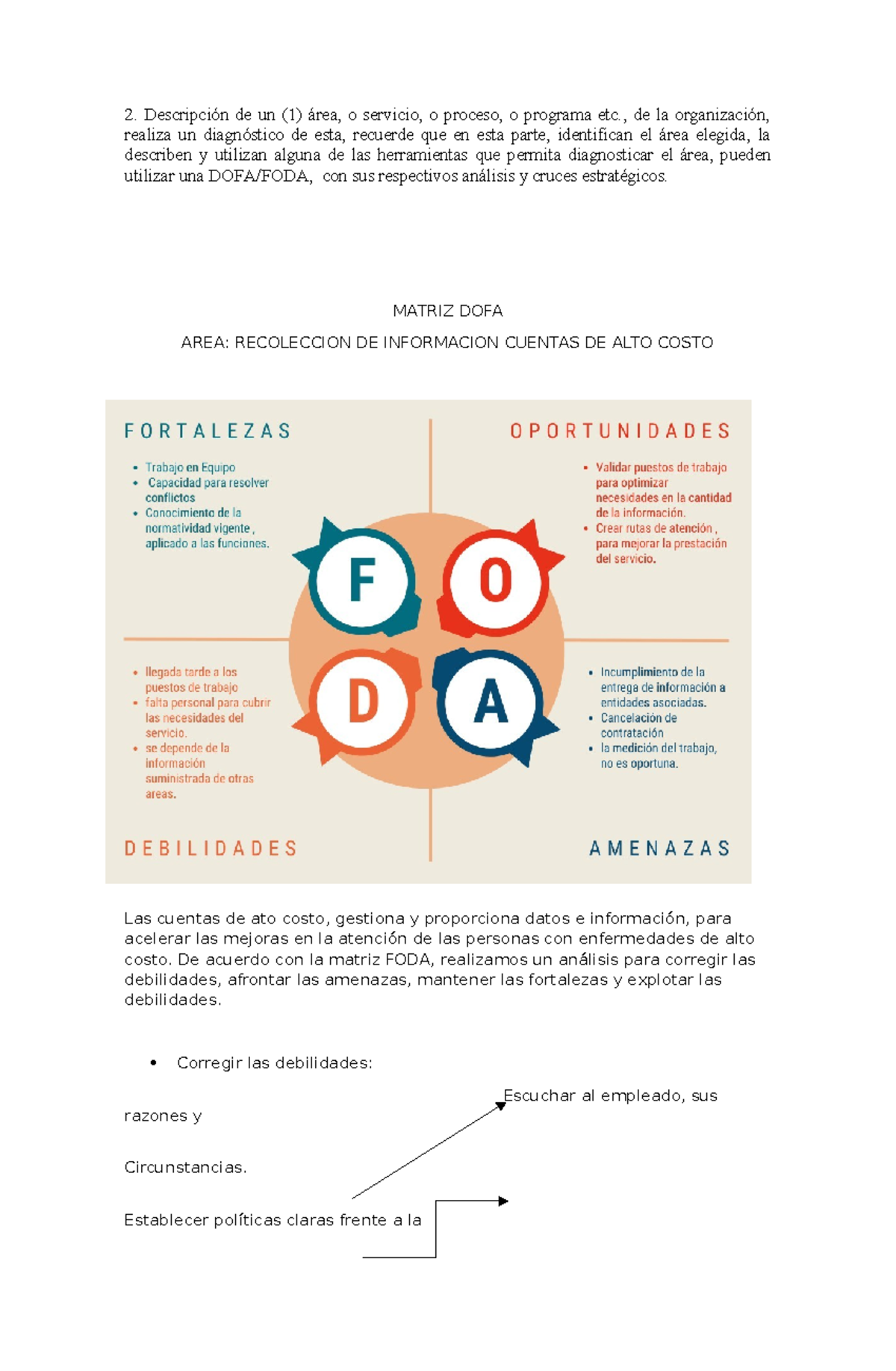 DOFA - dofa - 2. Descripción de un (1) área, o servicio, o proceso, o ...