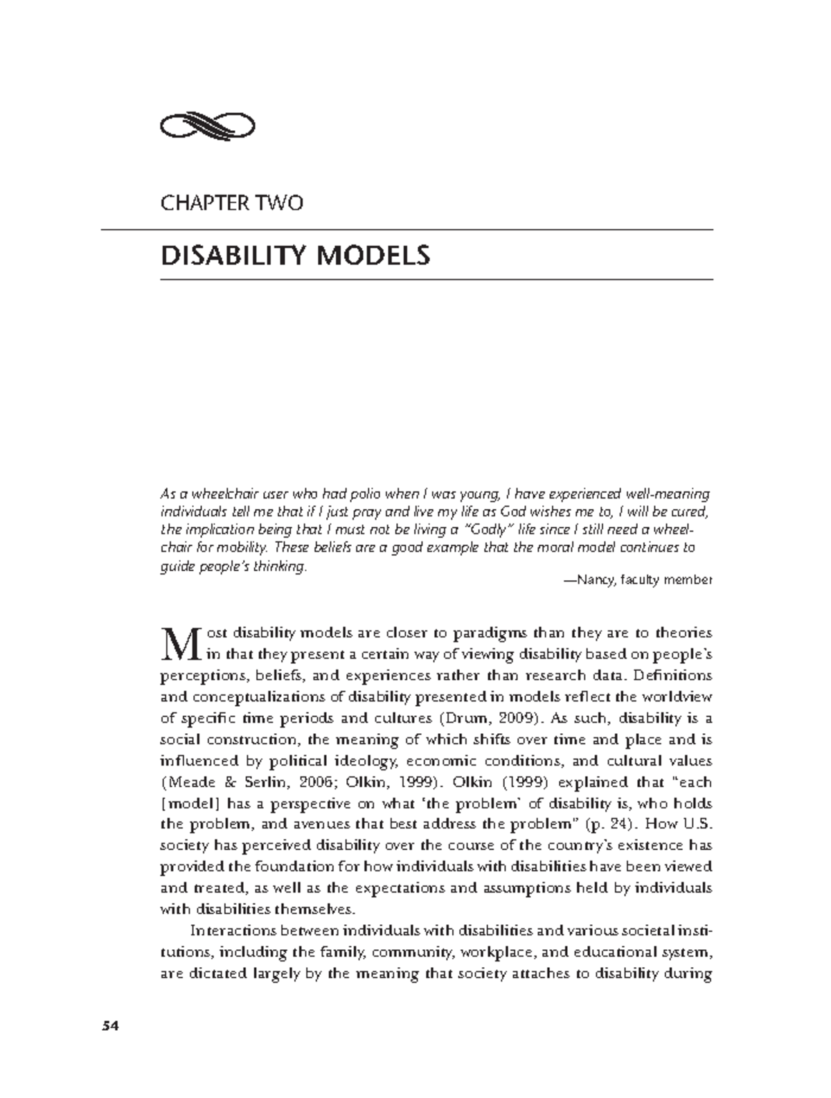 Disability-Models-Article - CHAPTER TWO DISABILITY MODELS As a ...