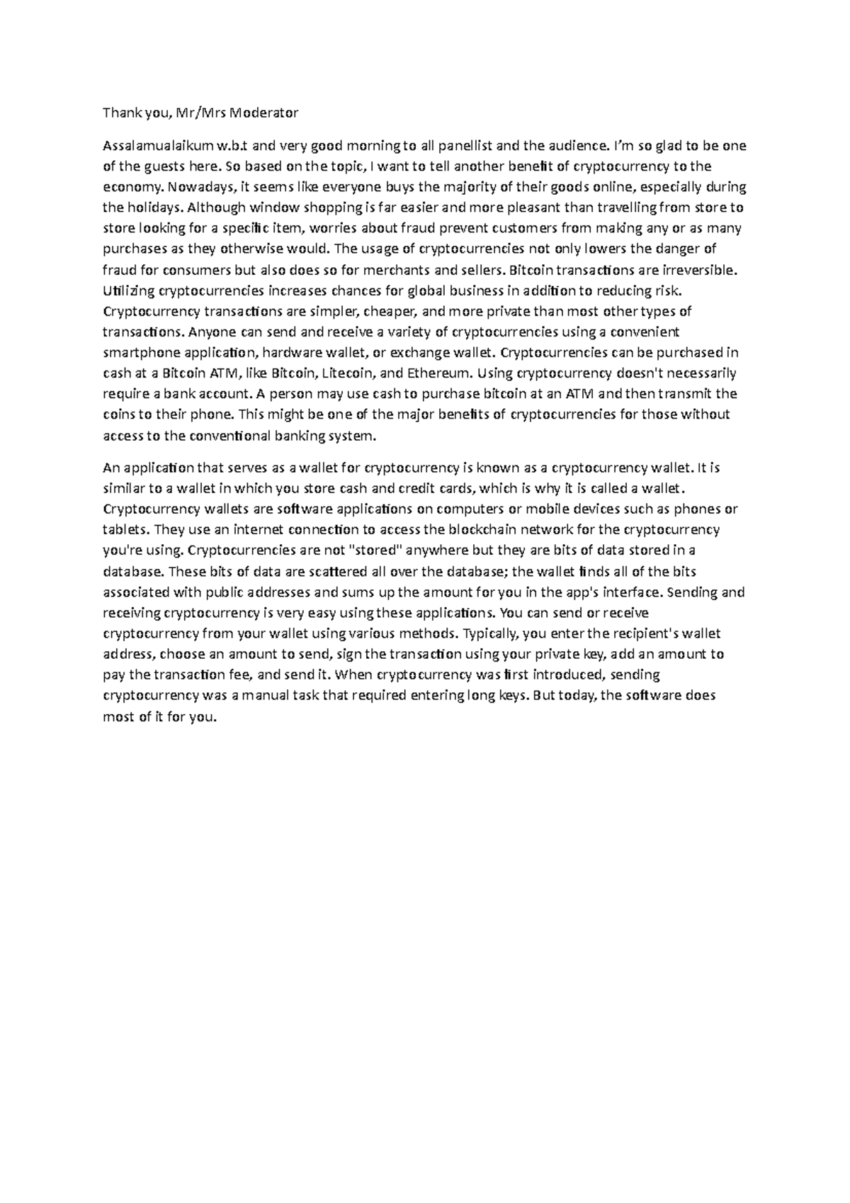 Skrip Rizman (Make-ecommerce stronger) - Thank you, Mr/Mrs Moderator ...