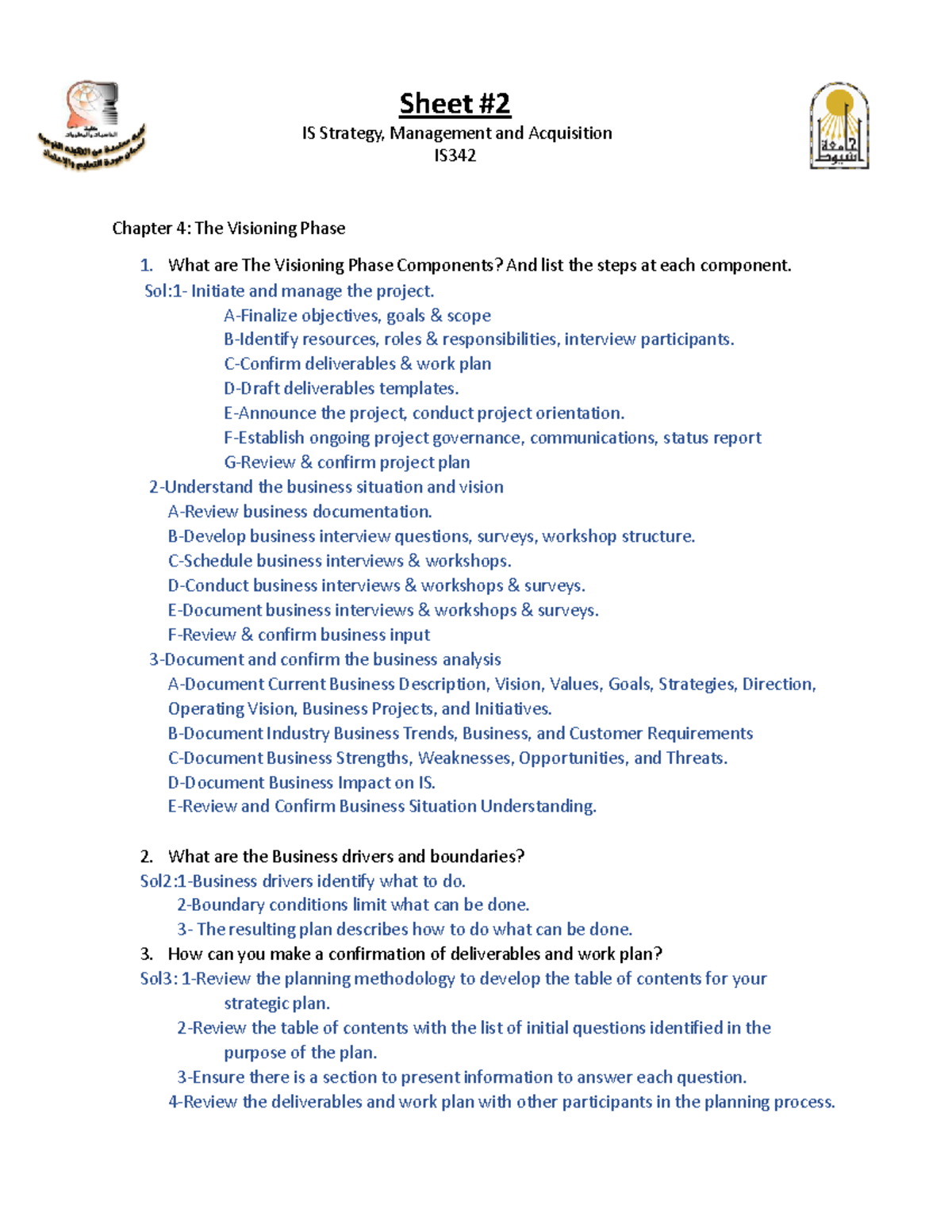 Iss sh2 - Summary الإحصاء - IS Strategy, Management and Acquisition IS ...