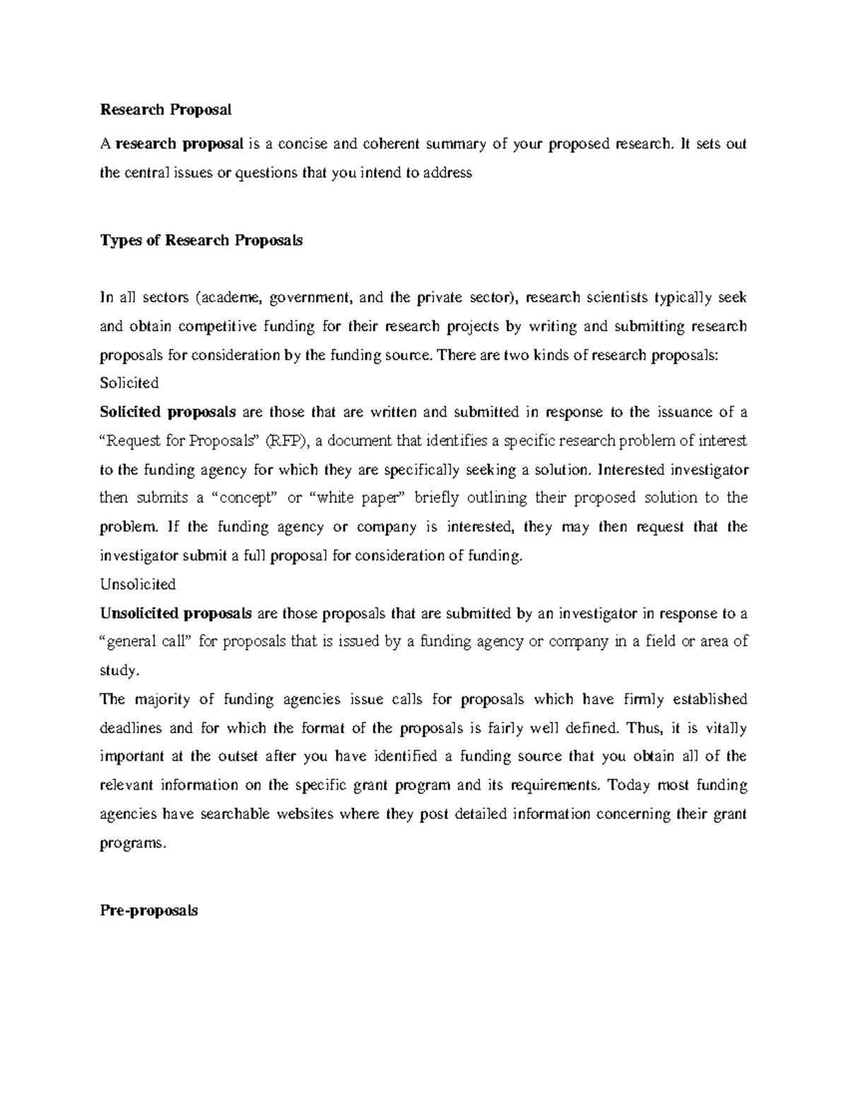 Unit - 4 Business Research - Research Proposal A research proposal is a ...